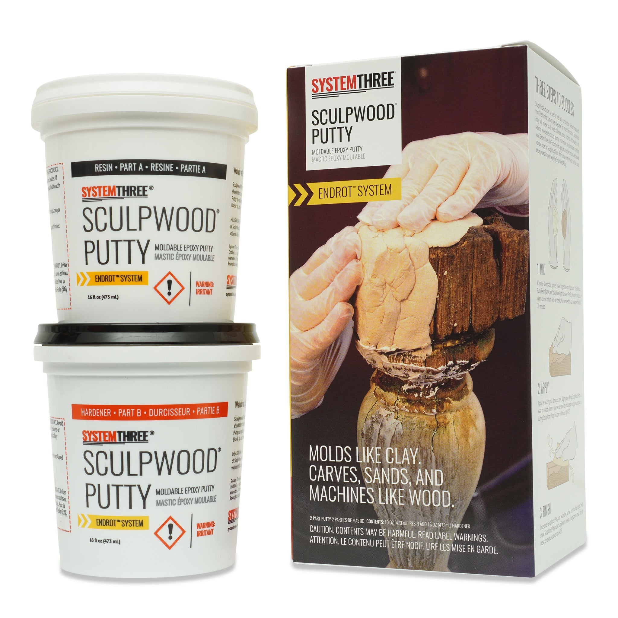 Sculpwood Putty | Moldable Epoxy Wood Filler Putty - System Three Resins