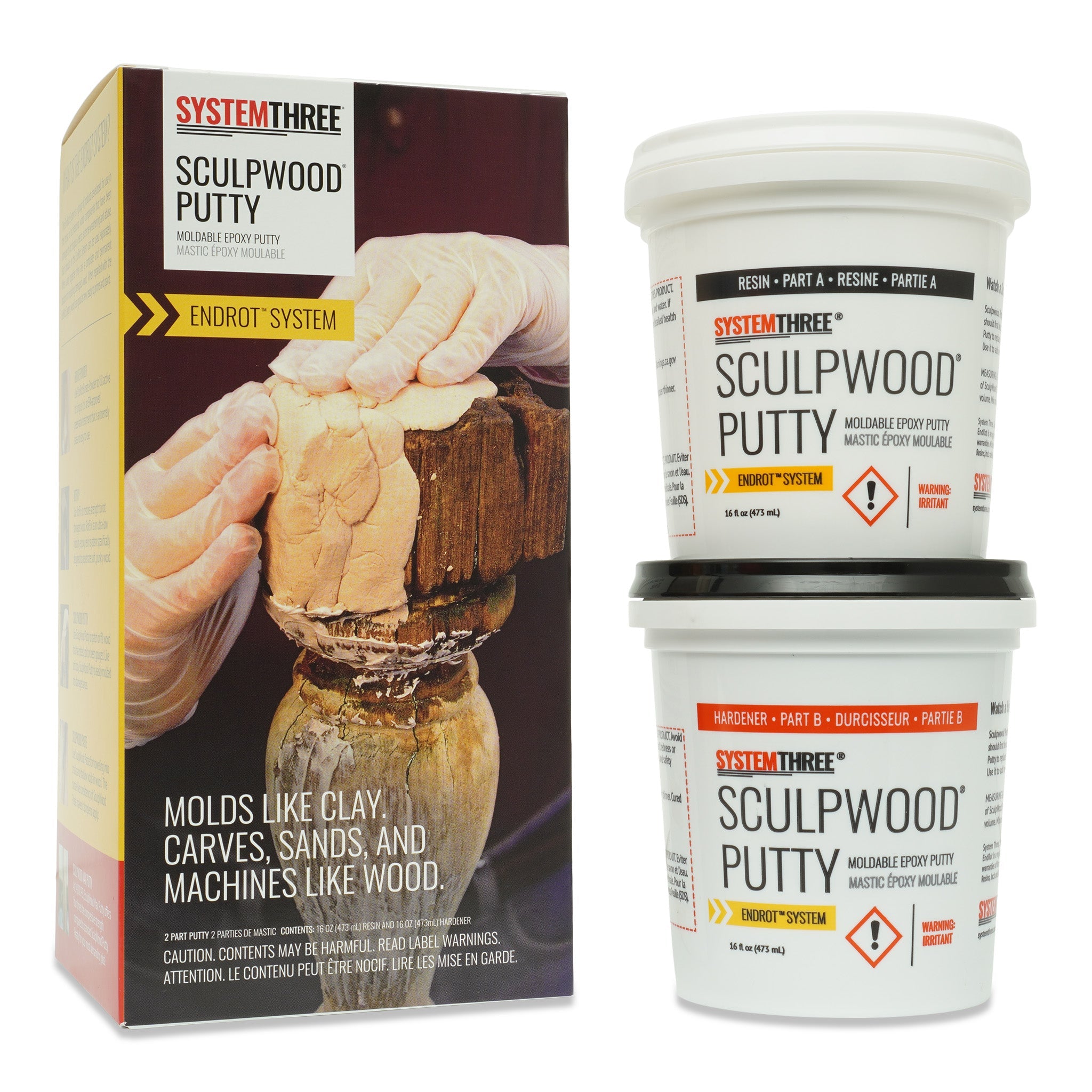 Sculpwood Putty | Moldable Epoxy Wood Filler Putty - System Three Resins